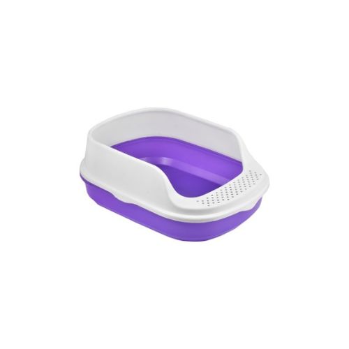 Cat Litter Box with Rim Assorted Colors - Pets Zone
